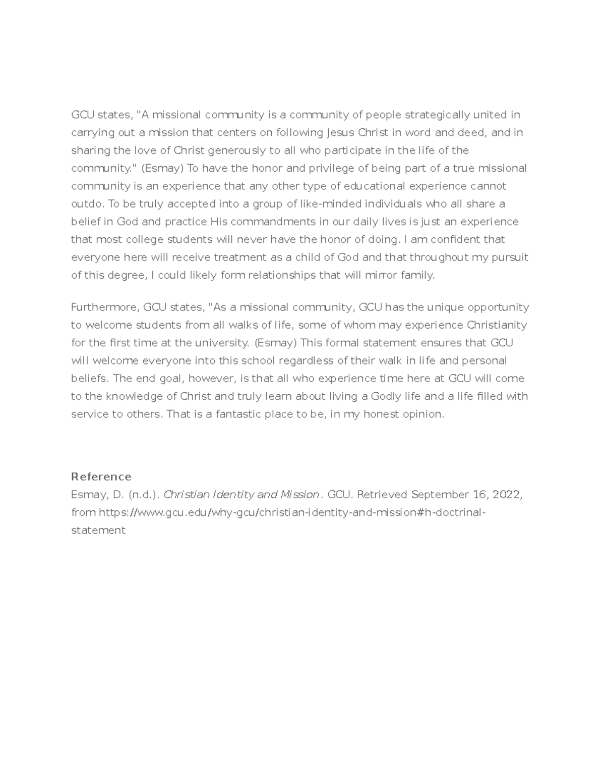 T1 DQ 2 Participation Post Response or Discussion UNV 502 - GCU states ...