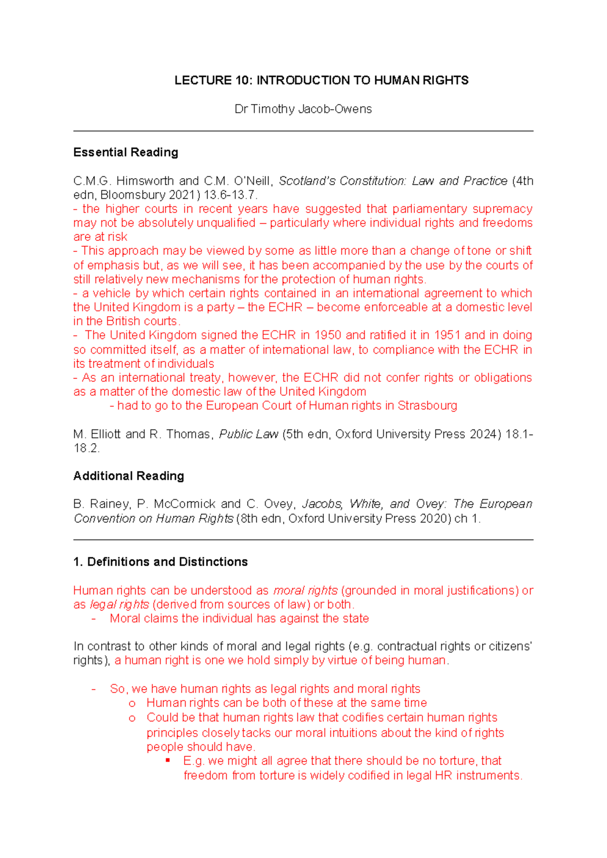 24-25 Plair Lecture 10 handout - LECTURE 10: INTRODUCTION TO HUMAN ...