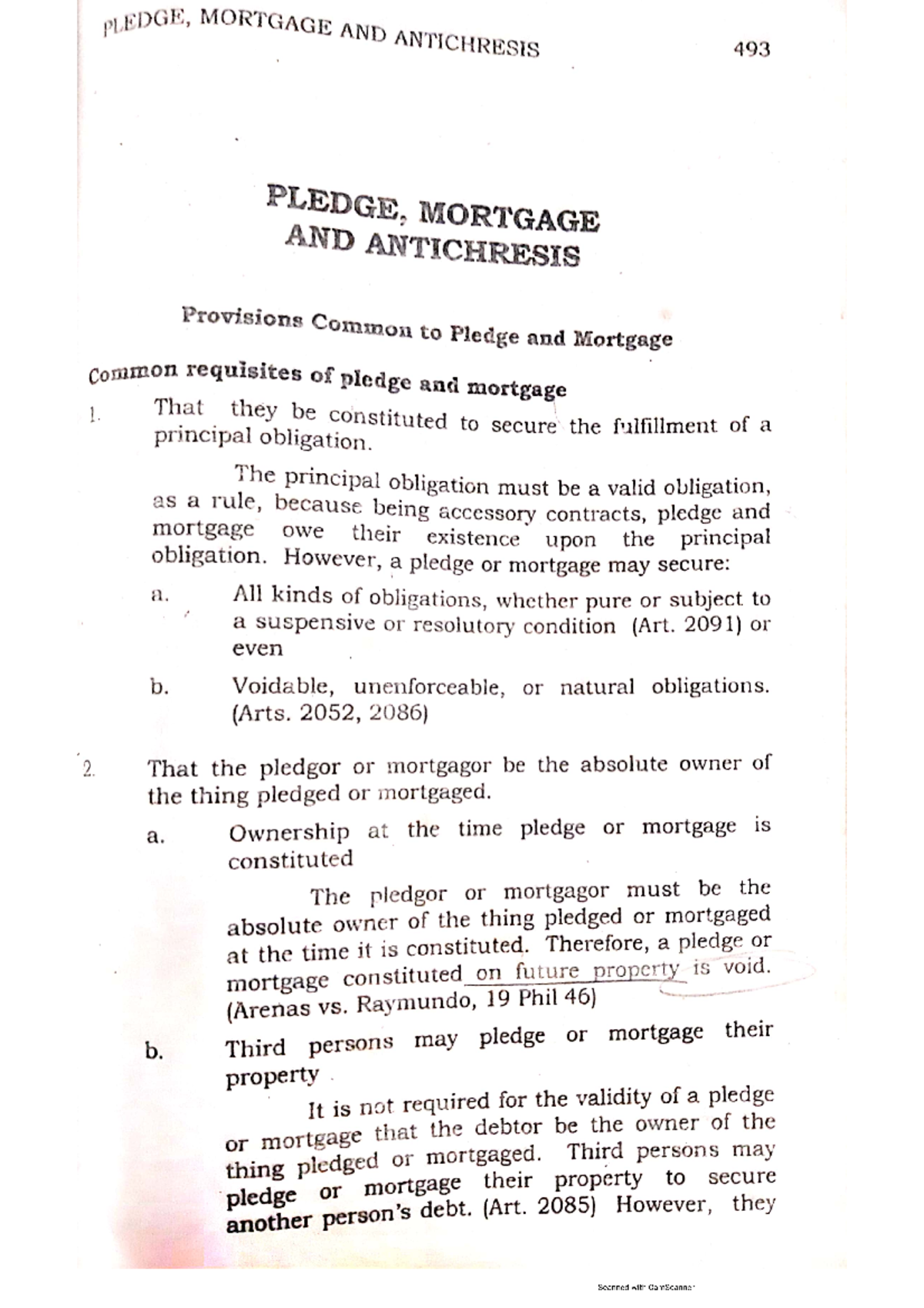 Pledge Mortgage and Antichresis I - Accountancy - Studocu