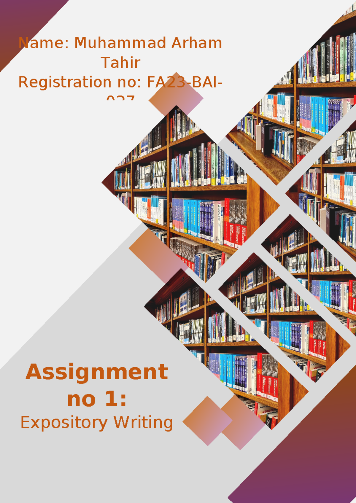 Expositry writing Ass-1 - Assignment no 1: Expository Writing Name ...