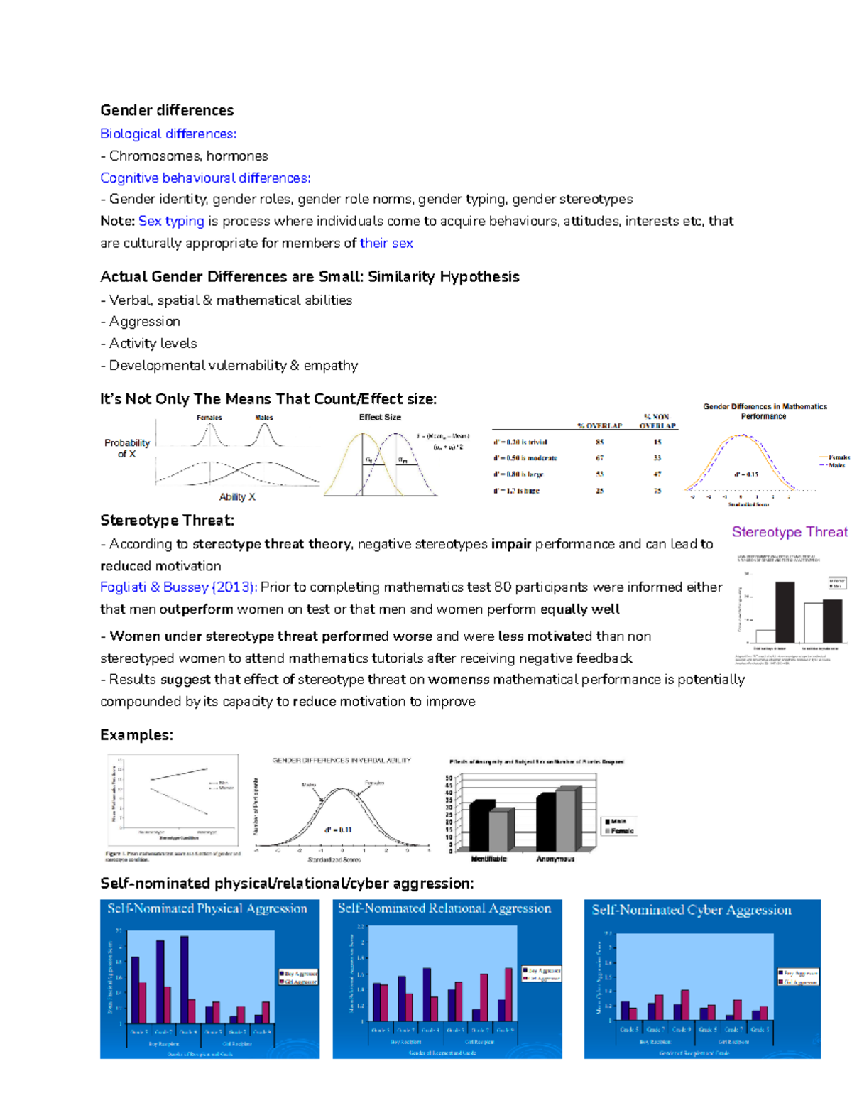 Week 9 Gender development pt1 - Gender differences Biological ...