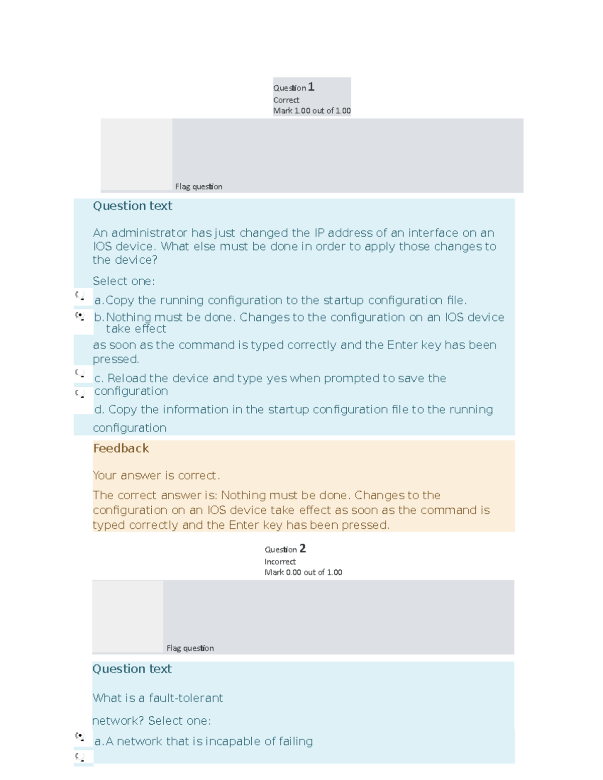 Pdfcoffee - Flag question Question 1 Correct Mark 1 out of 1. Flag ...