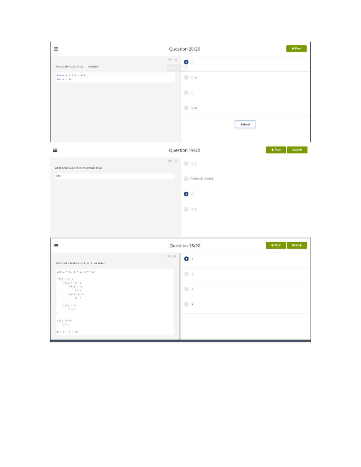 Modulo 1Test_Cisco - Question Prev 1 What is the value of the i ...