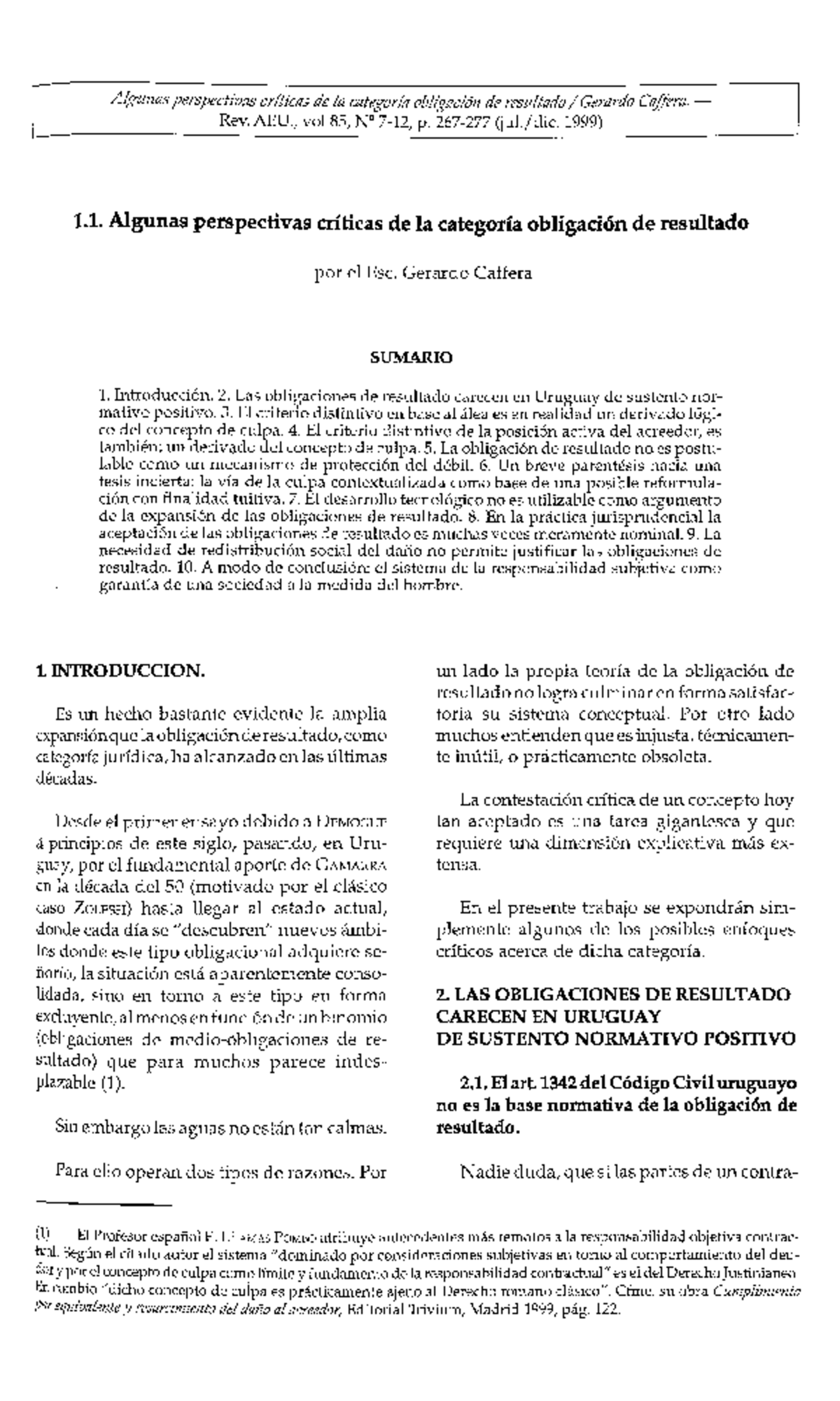 Caffera obligaciones de resultado - Algunas perspectivas críticas de la ...