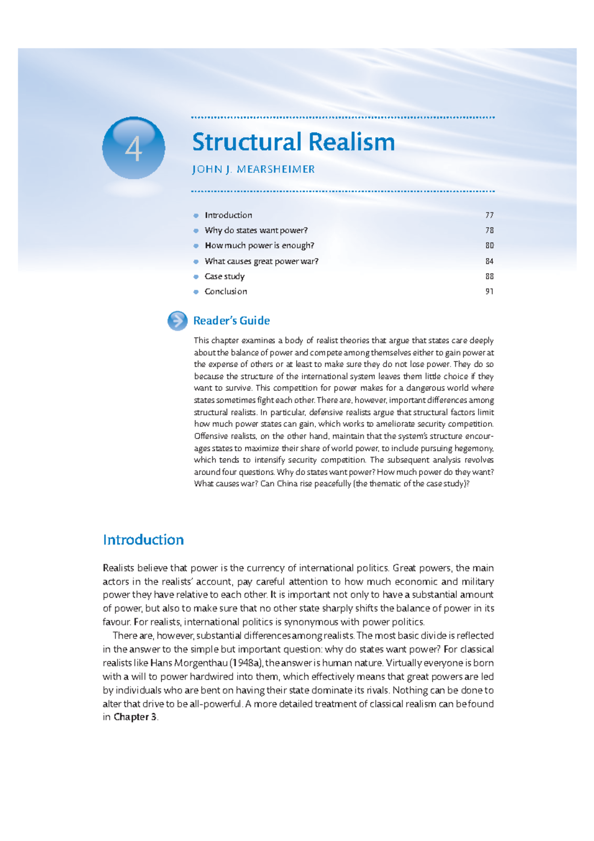 Chapter 4 Structural Realism - 4 Structural Realism JOHN J. MEARSHEIMER ...