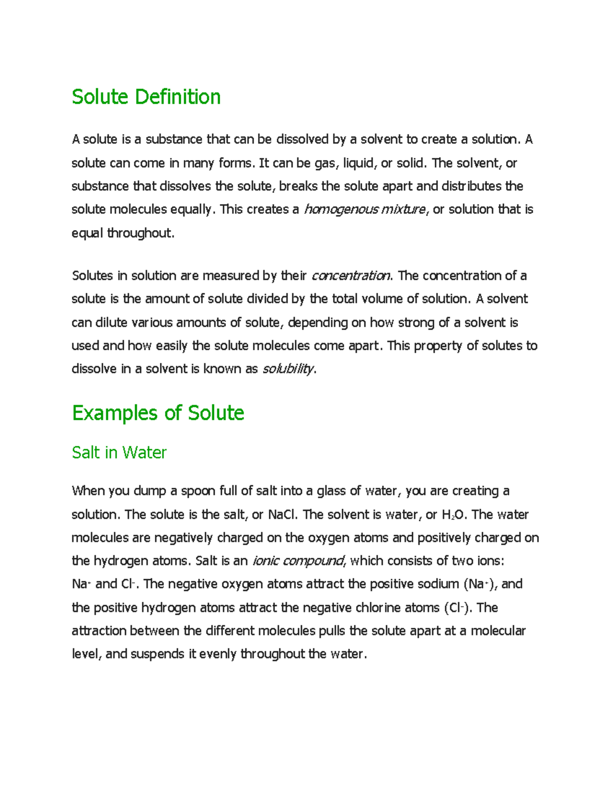 Solute Definition - A solute can come in many forms. It can be gas ...