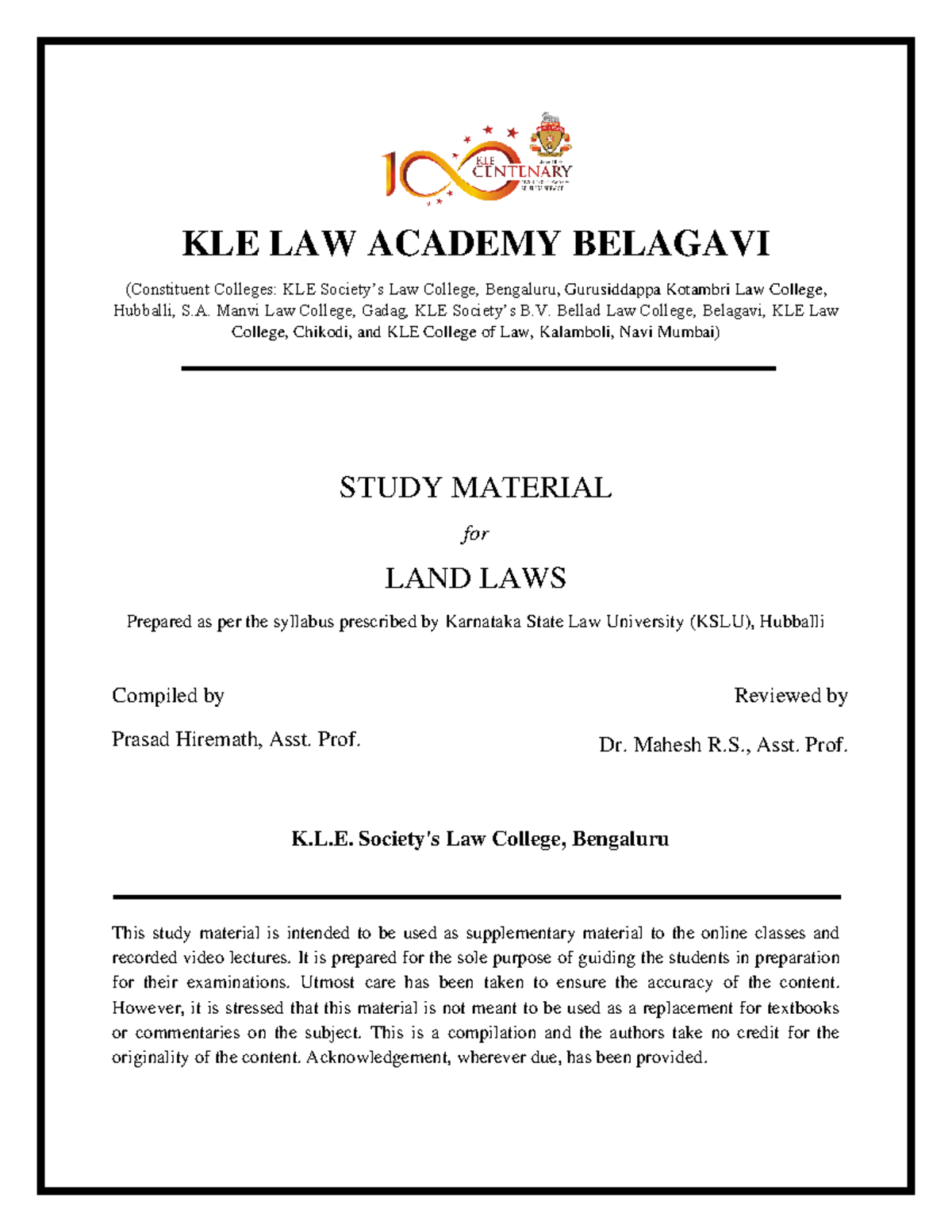 Land Laws Land Law Notes For Student KLE LAW ACADEMY BELAGAVI land-laws-land-law-notes-for-student-kle-law-academy-belagavi