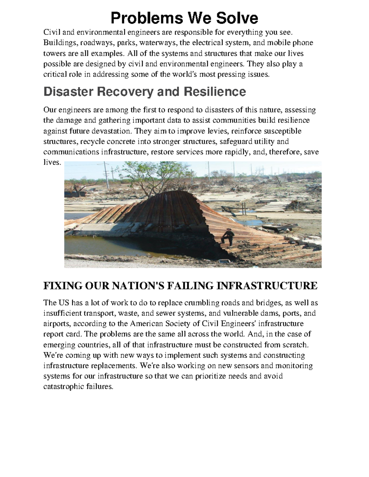 Problems-We-Solve - Activity - Problems We Solve Civil and ...