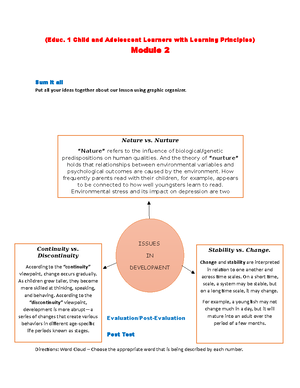 EDUC1( Child and Adolescence) - Module 1 - (Educ. 1 Child and ...