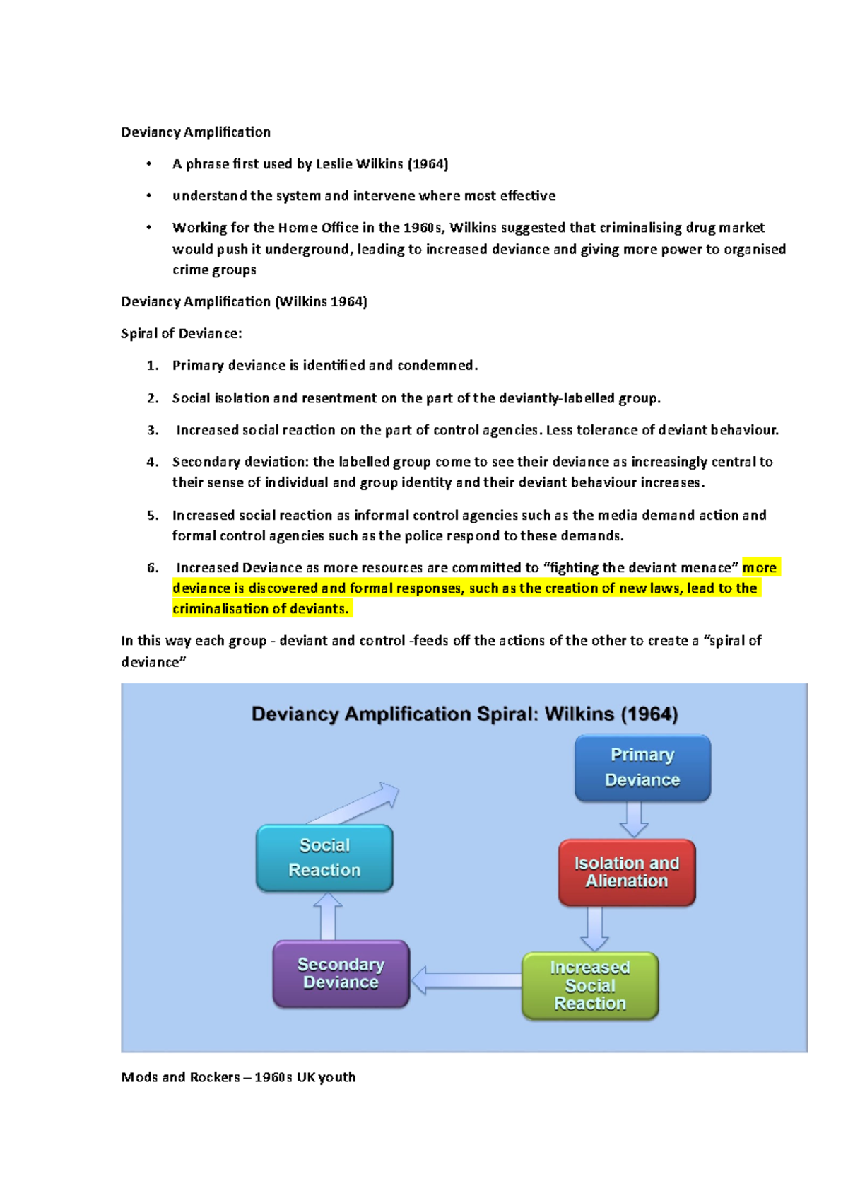 Week 6 - Moral Panic and the Media - Deviancy Amplification - A phrase ...