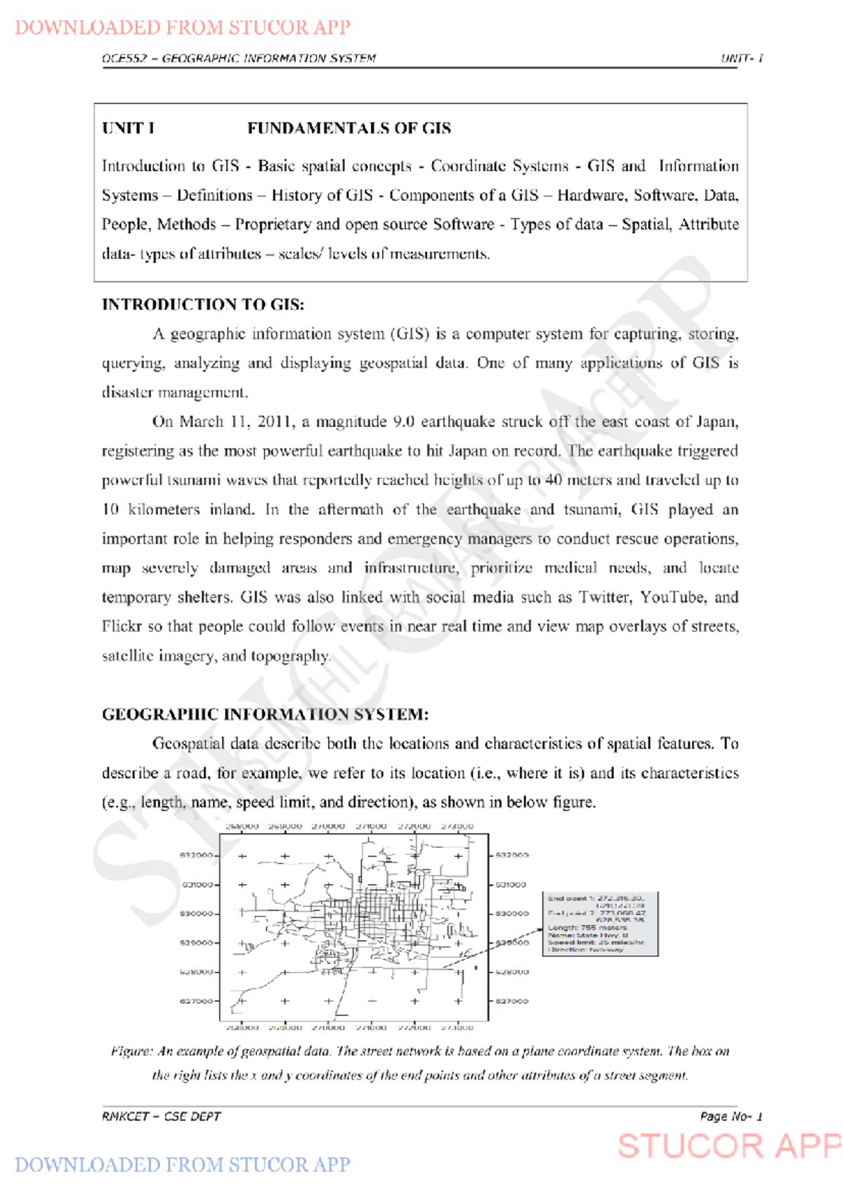 GIS Unit1 Notes - OCE552 – GEOGRAPHIC INFORMATION SYSTEM UNIT- I RMKCET ...