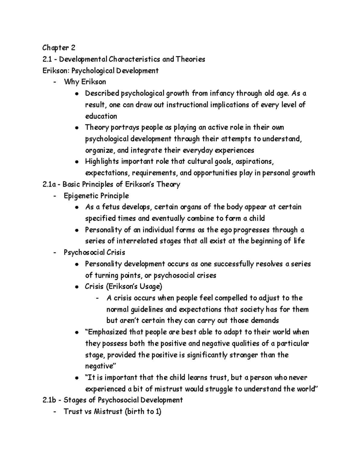 Chapter 2 - Ed Psy Notes - Snowman, Jack. Psychology Applied to ...