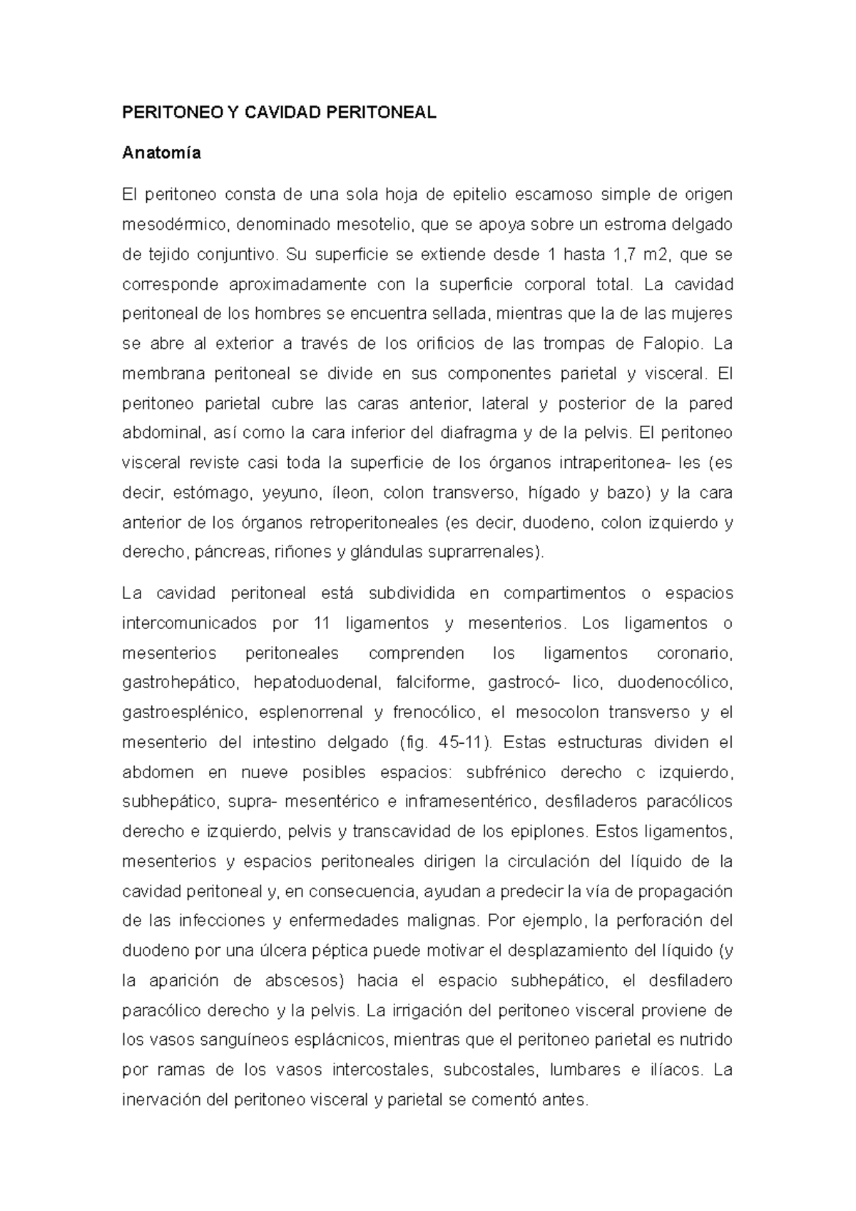 Anatomía Quirúrgica Epiplón, Peritoneo y Retroperitoneo - PERITONEO Y ...