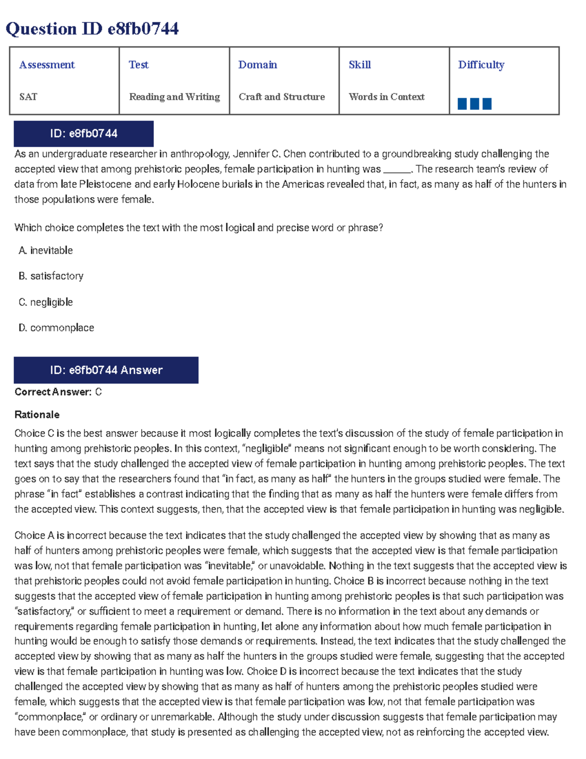 Rd -ans - ấdads - Question ID e8fb ID: e8fb As an undergraduate ...