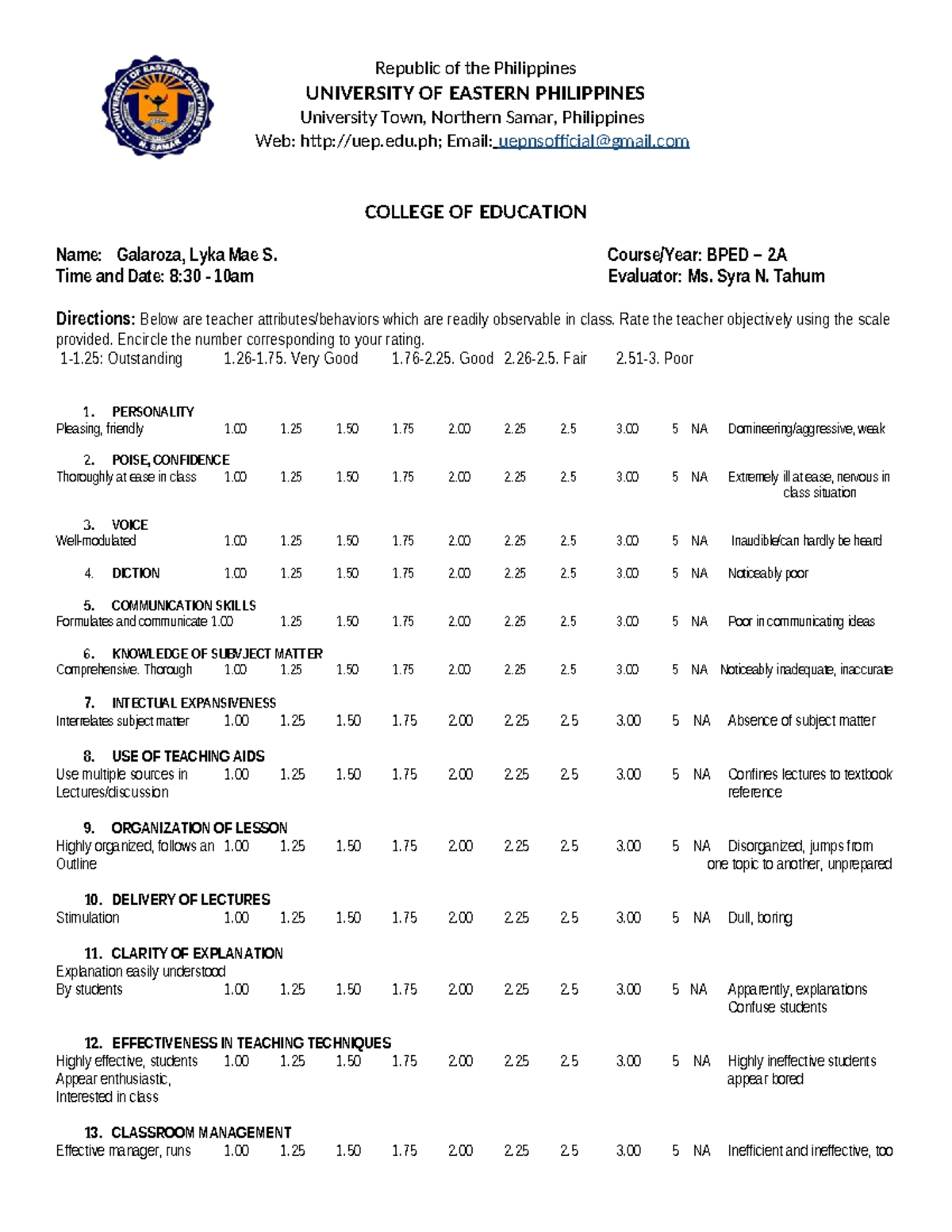 Rating-sheet 053804 - rating sheet - Republic of the Philippines ...