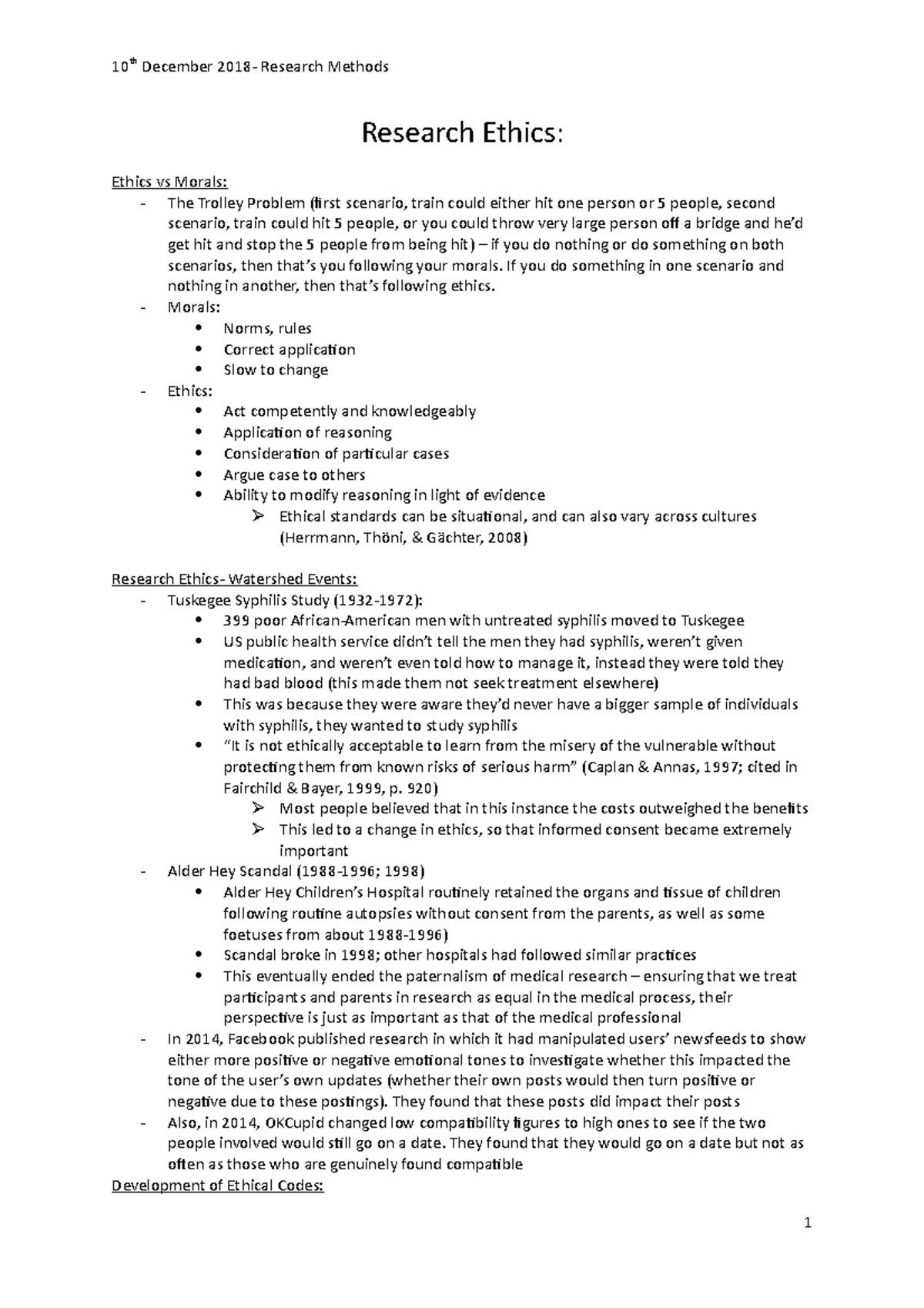 Research Ethics - Research Ethics: Ethics vs Morals: - The Trolley ...