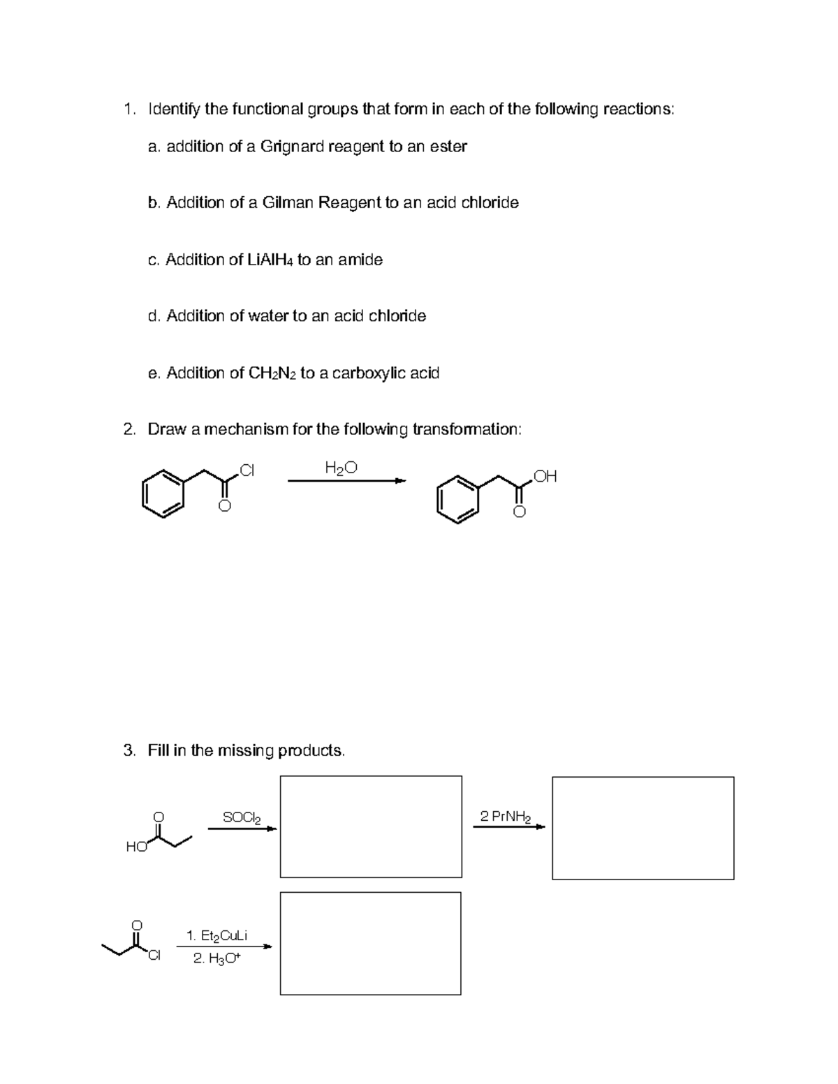 Ch18 - summary sheet - 1. Identify the functional groups that form in ...