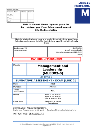 ACCP02-5 Self-Summative Assessment MEMO - MARKING MEMORANDUM Module Principles of Accounting ...