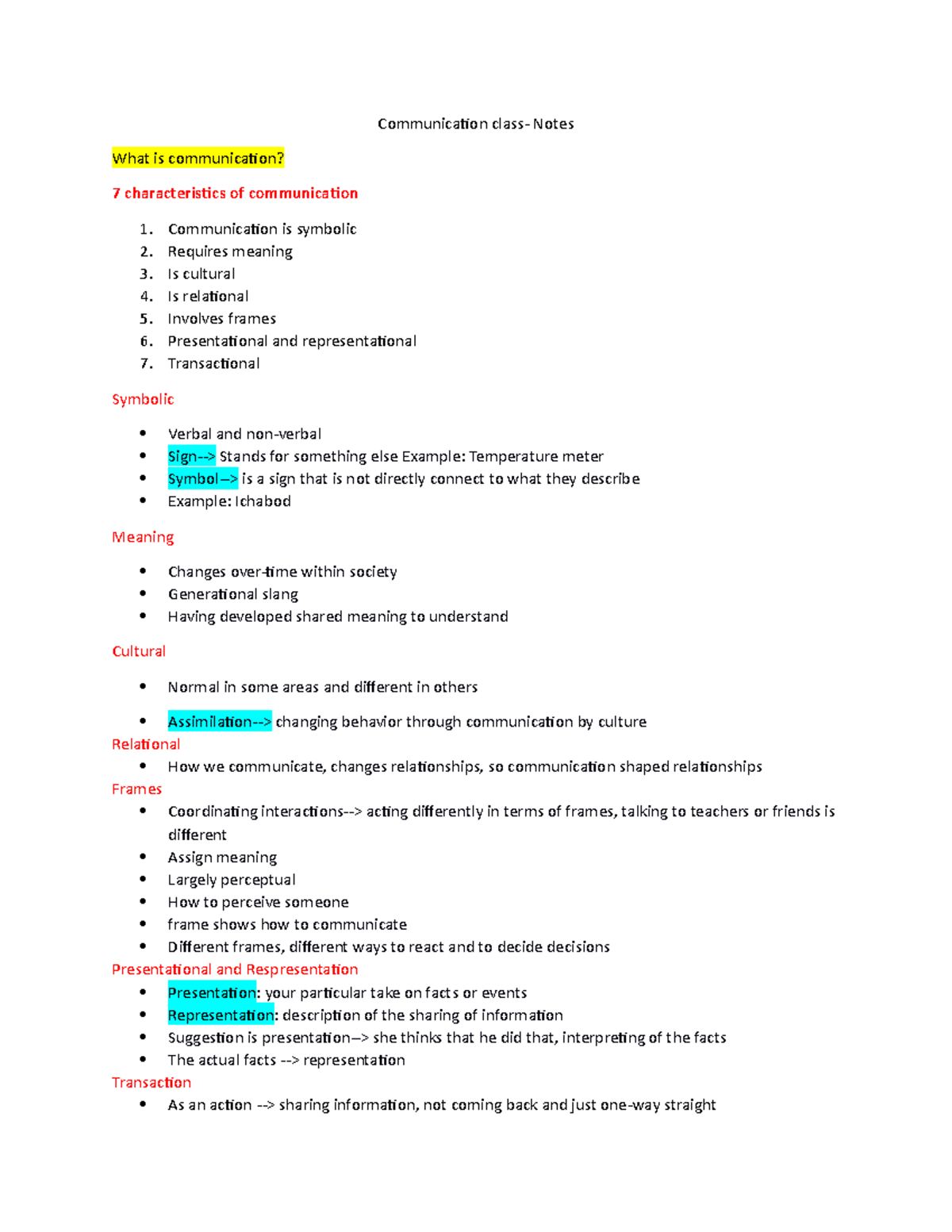 Coomunication 7 characteristics - Communication class- Notes What is ...