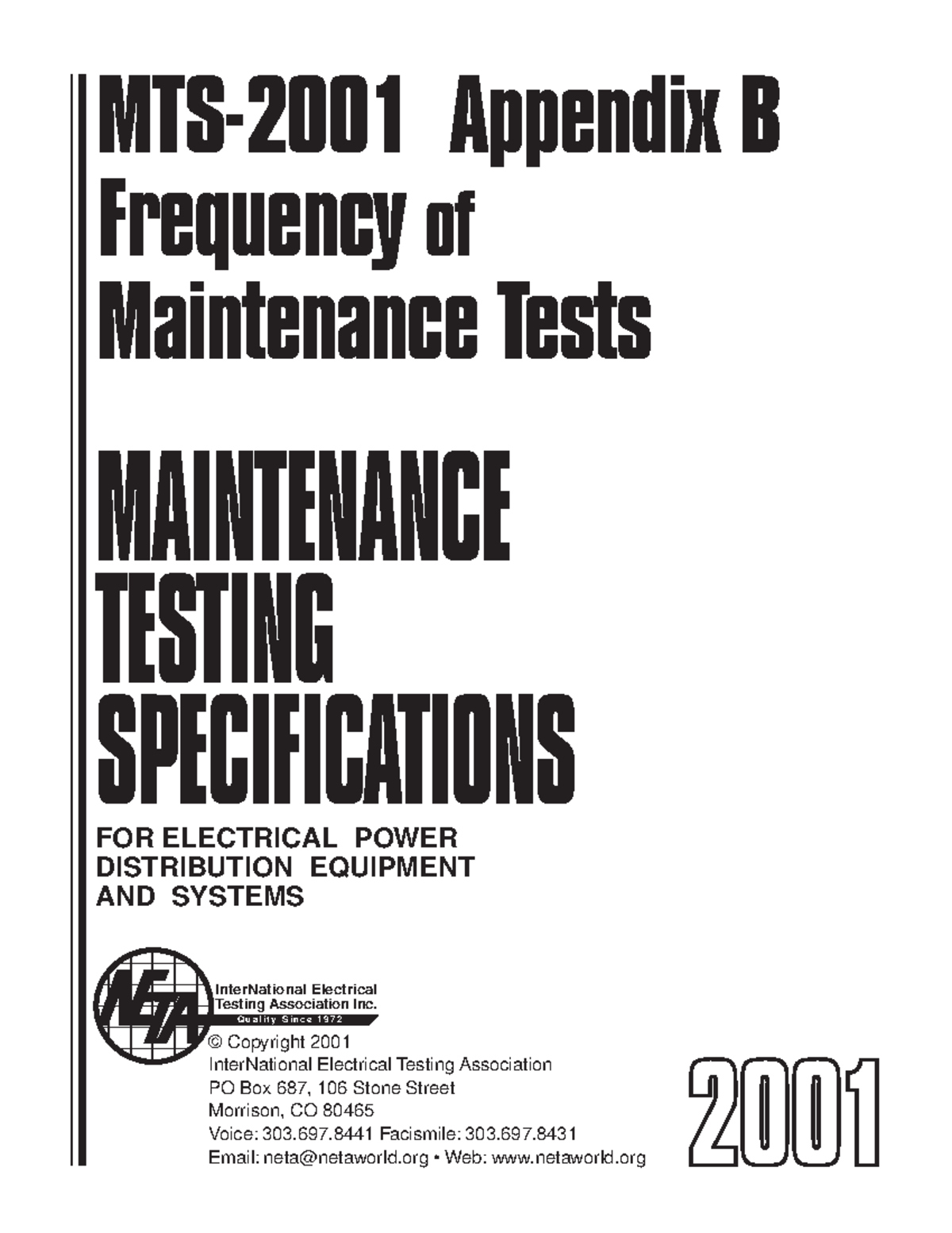 NETA Frecuencias - NORMA NETA - MAINTENANCE TESTING SPECIFICATIONS ...