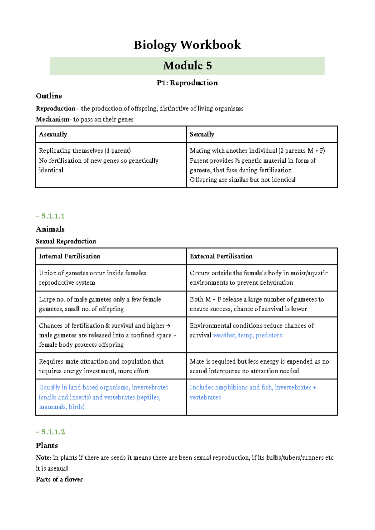 Biology Workbook Mod 5 - Syllabus study notes - Biology Workbook Module ...