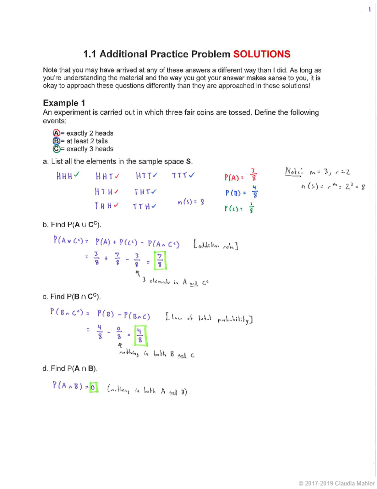 1.1 Additional Practice Problems Solutions - Post 2209 - Studocu