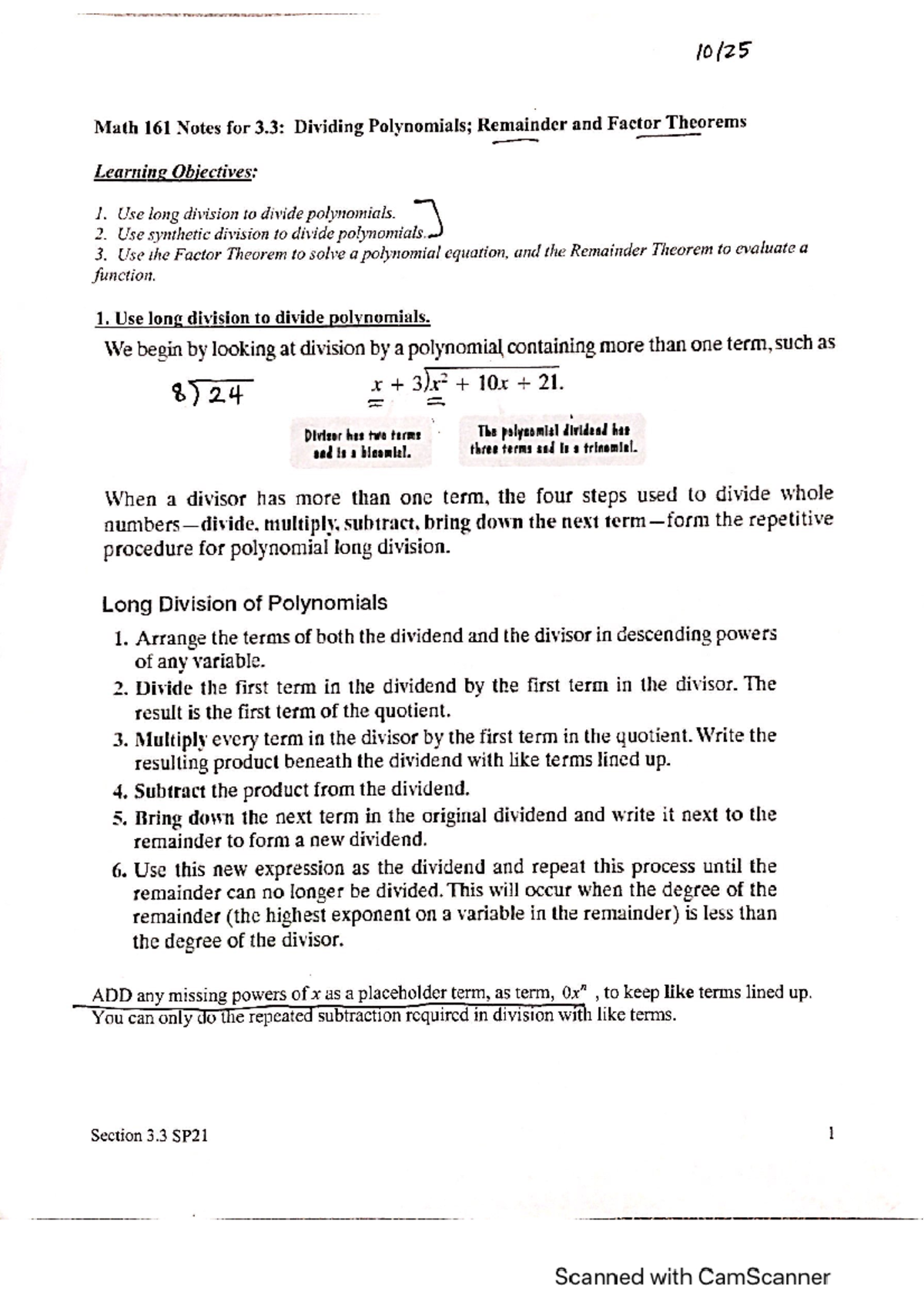 MTH 161 3 Notes - MTH 161 - Studocu