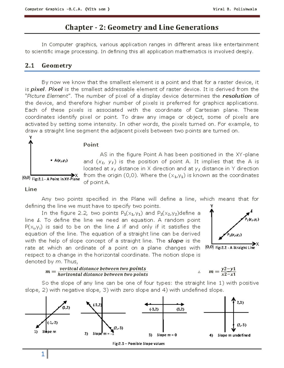 Vecgen - Chapter - 2: Geometry and Line Generations In Computer ...