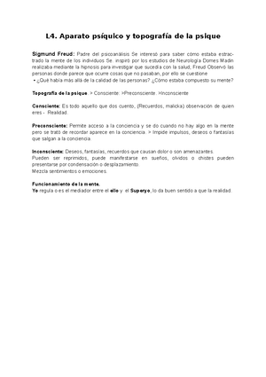 Corrientes psicológicas L6. Pulsión e instinto y mecanismos de defensa ...