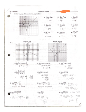 Calculus II - Test 2 Review - MA 1723 - Studocu