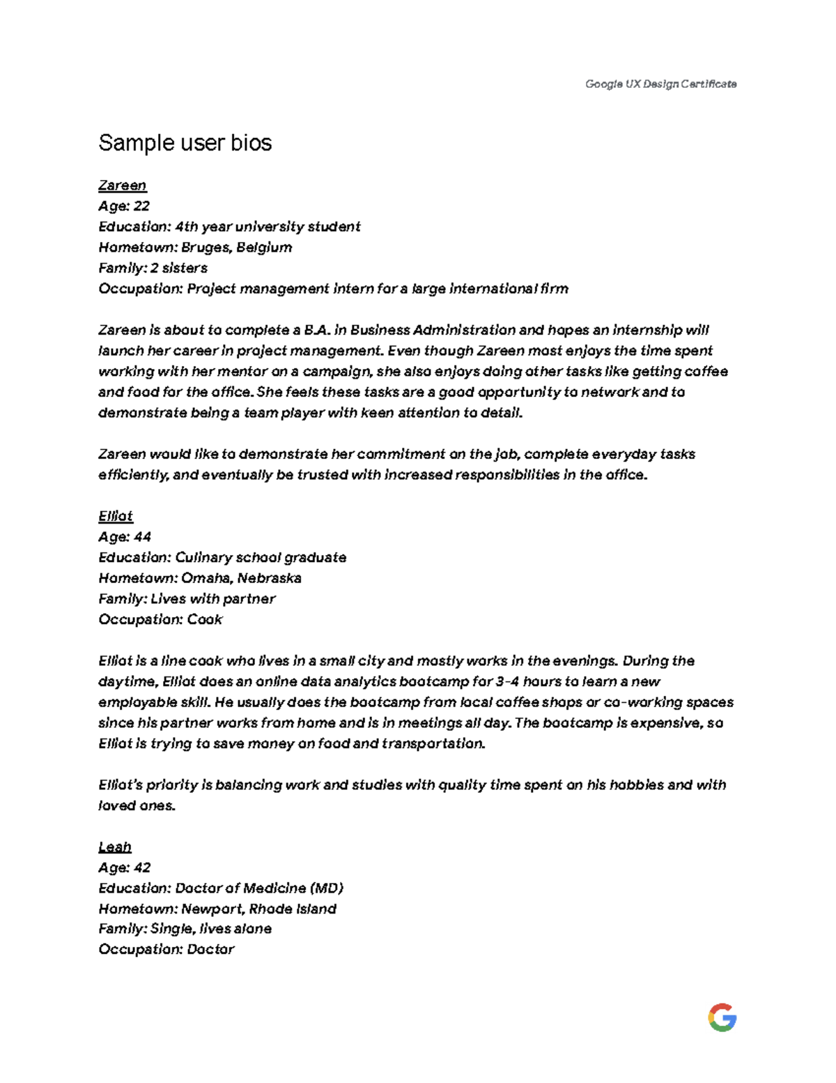 Sample-user-bios - Some sample user bios for you to start working on ...