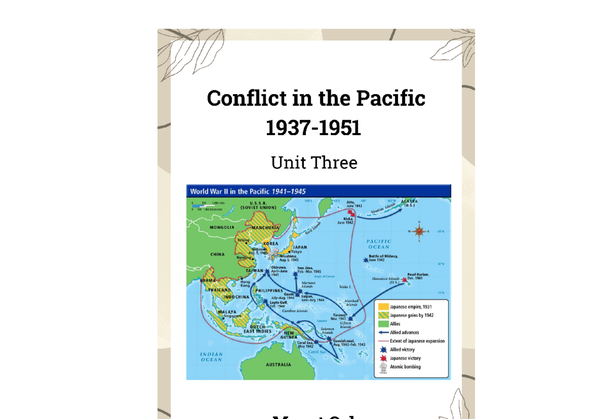 Conflict in the pacific 1937-1951 - 1 Growth of Pacific tensions ...