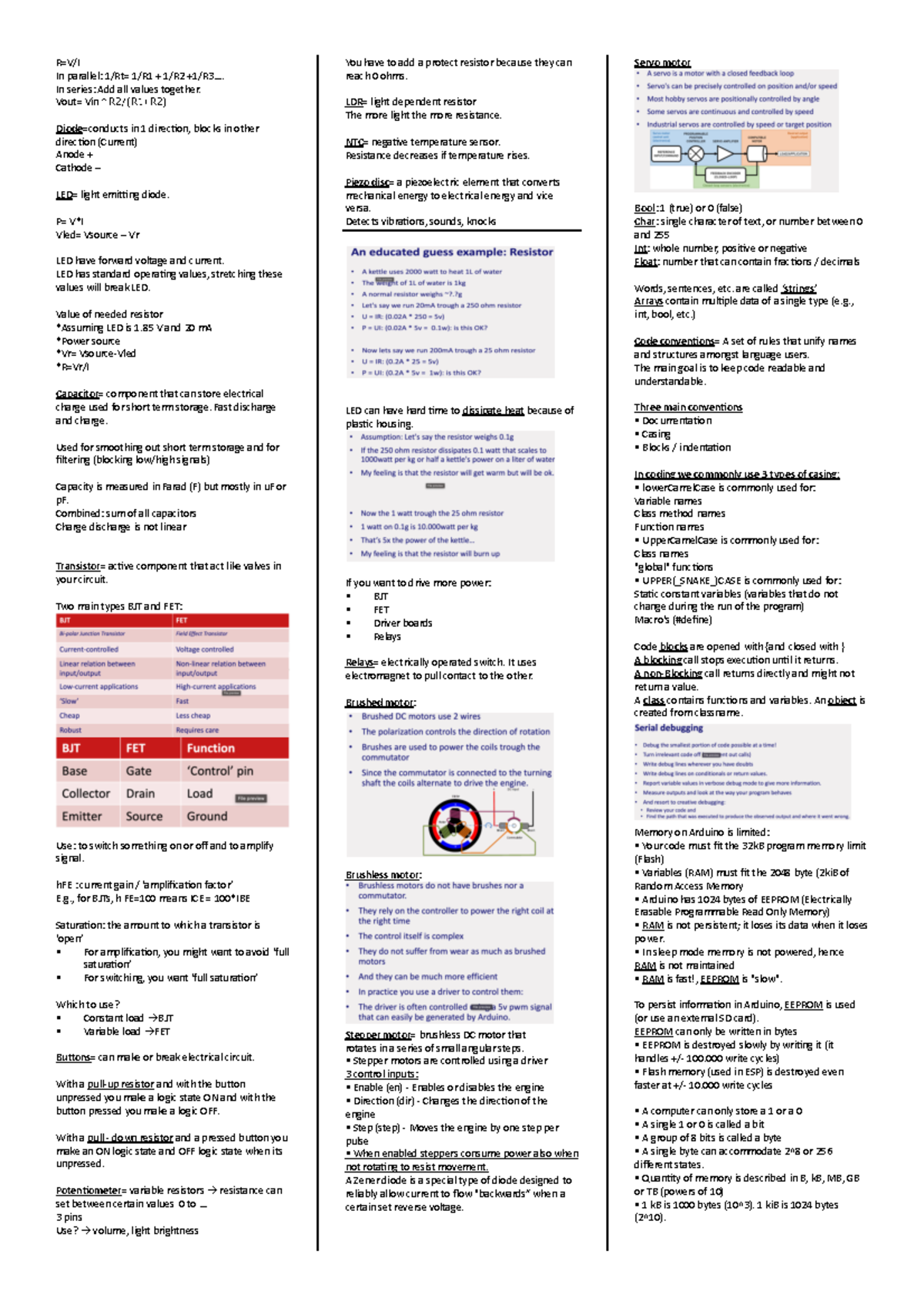 Cheatsheet - Samenvatting Data analytics for engineers - R=V/I In ...