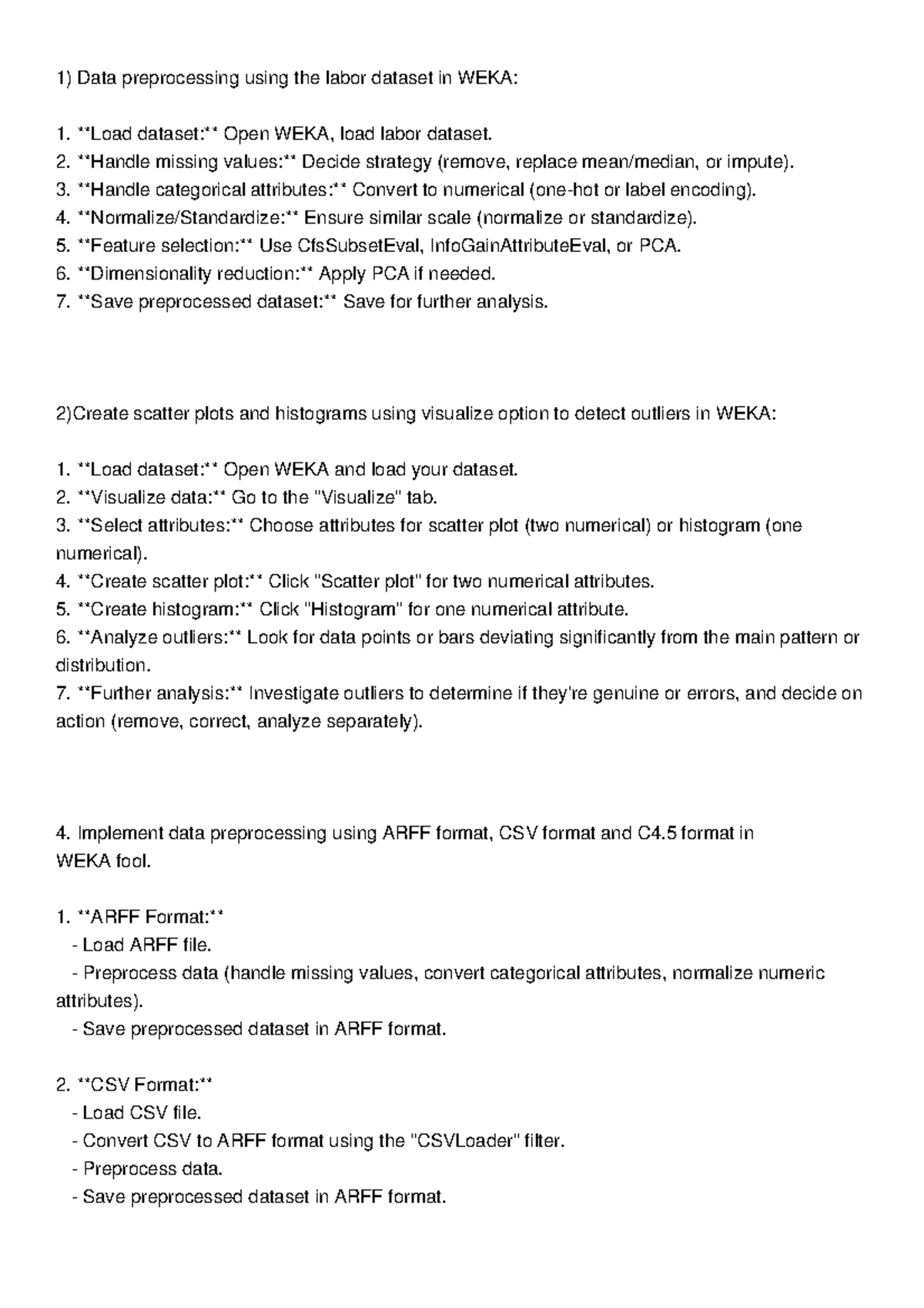 Data warehousing - Data preprocessing using the labor dataset in WEKA ...
