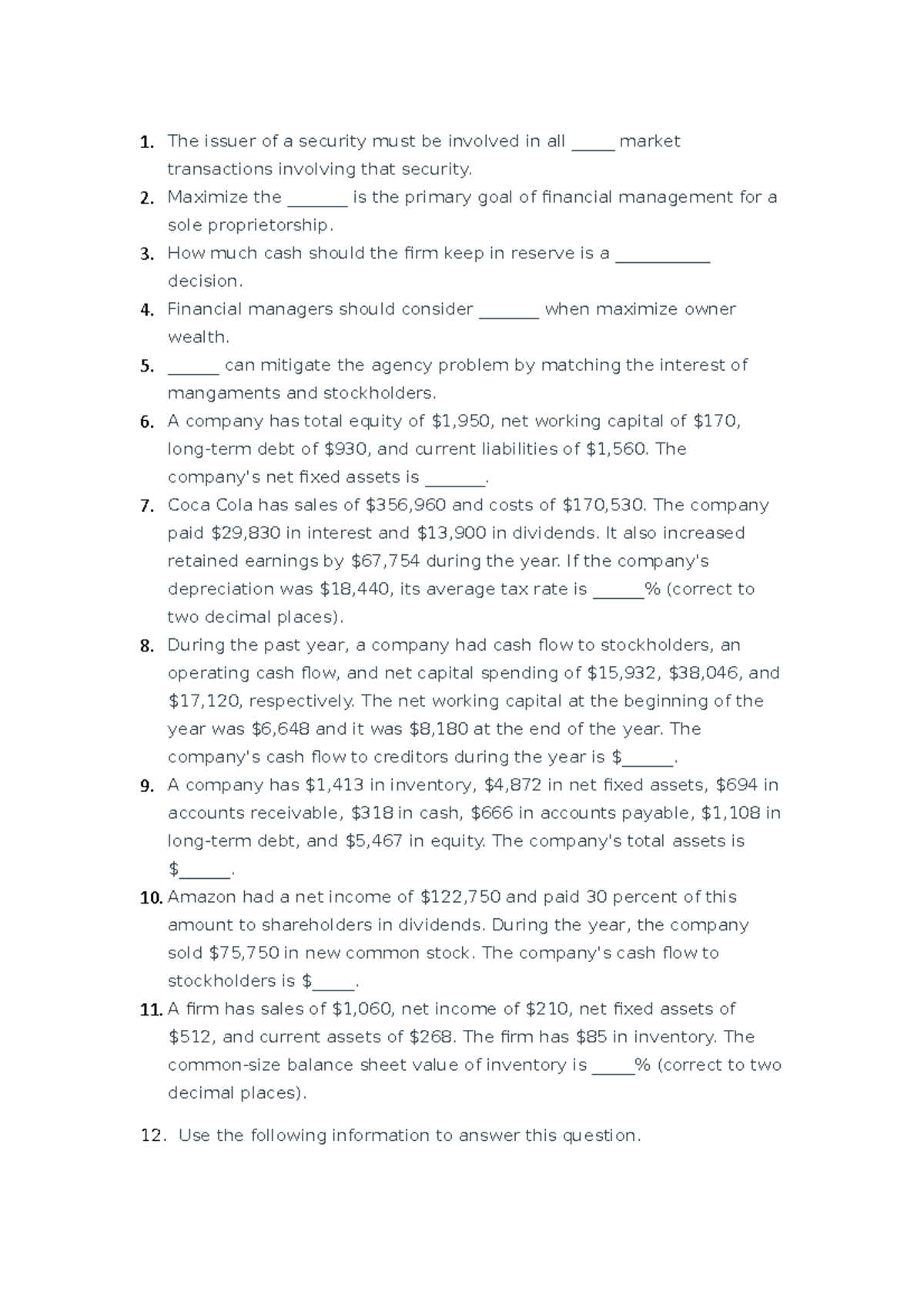 Assignment 1 - 1. The issuer of a security must be involved in all ...