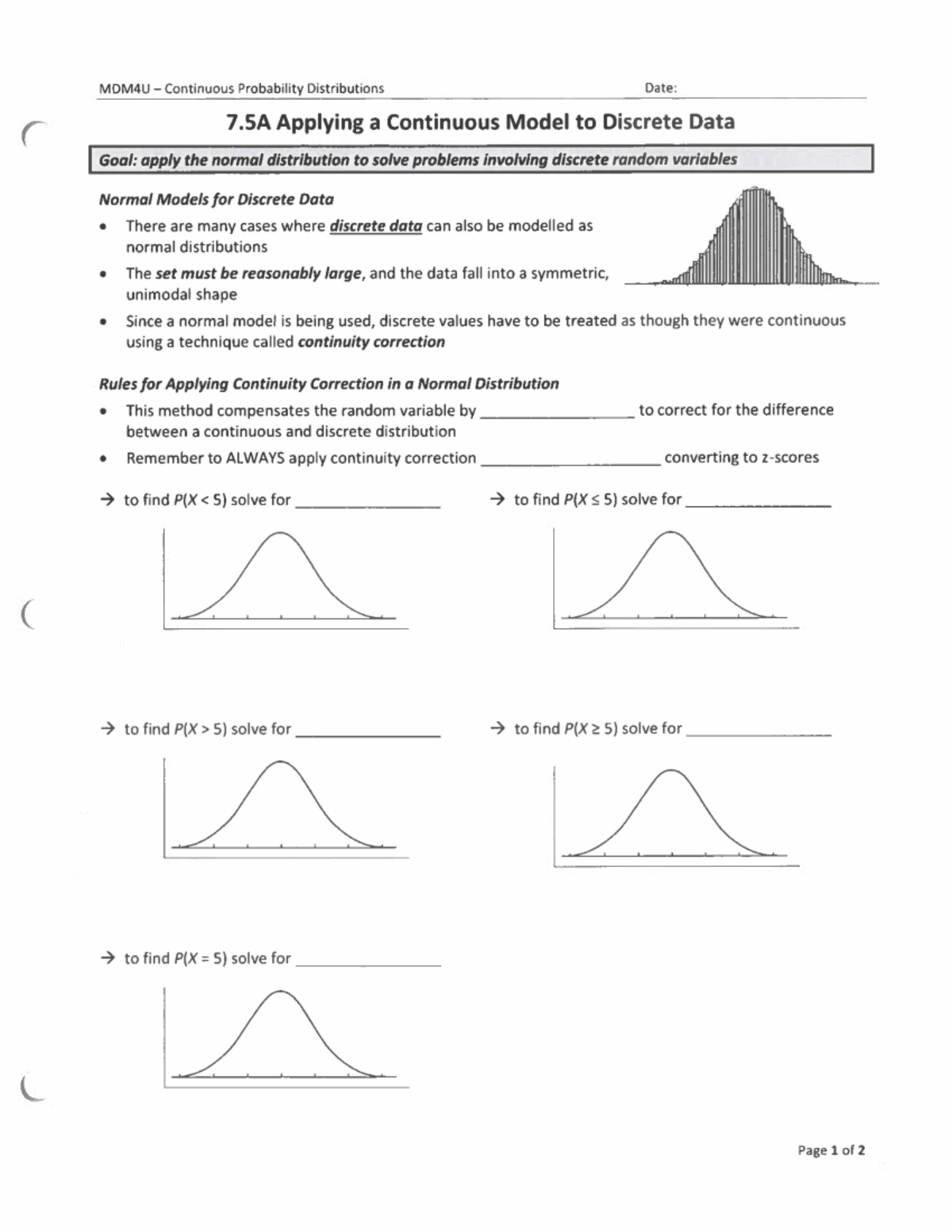 7.5 Lesson Notes - Connections to Discrete Random Variables - MDM4U ...