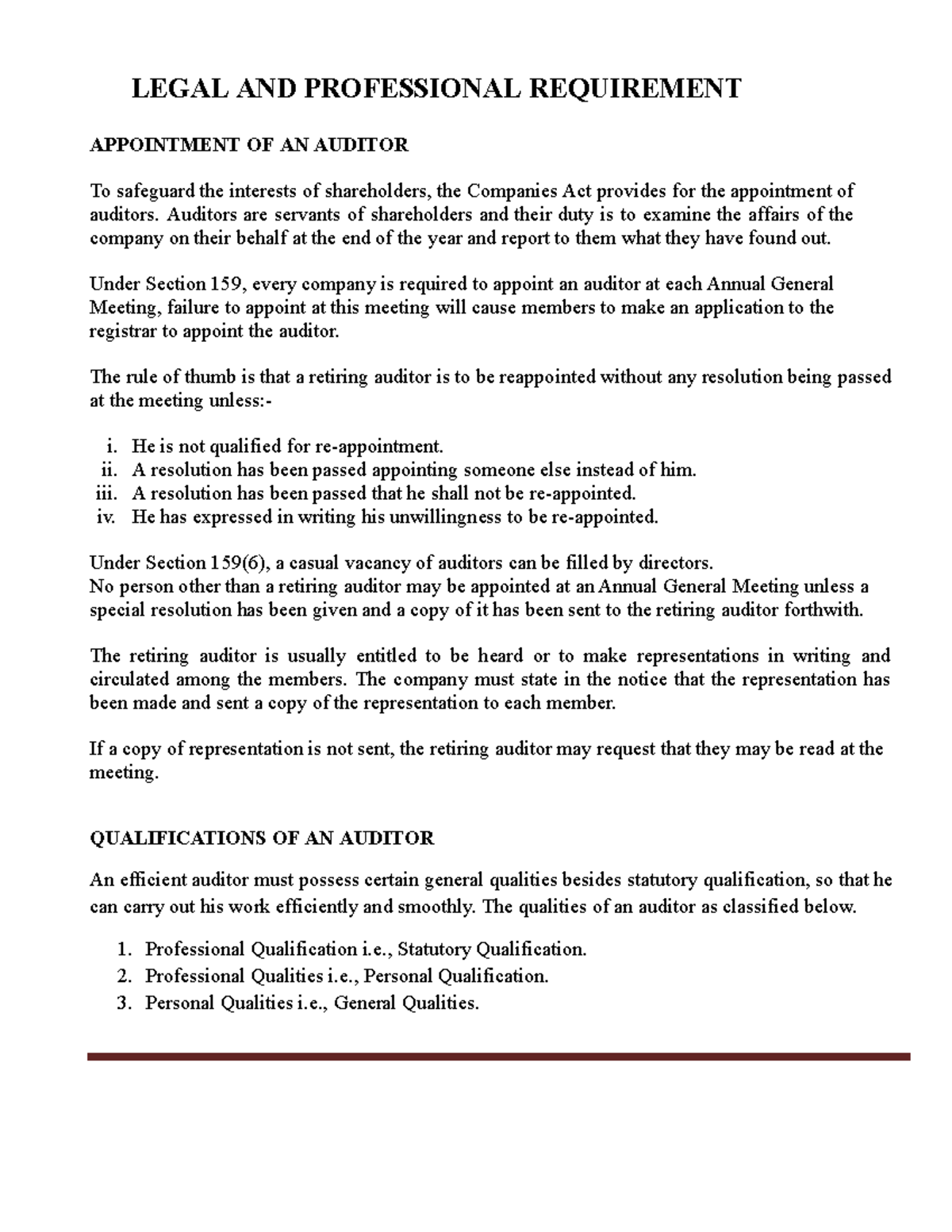 BAC 304 - Requirements FOR AN Auditor - LEGAL AND PROFESSIONAL ...