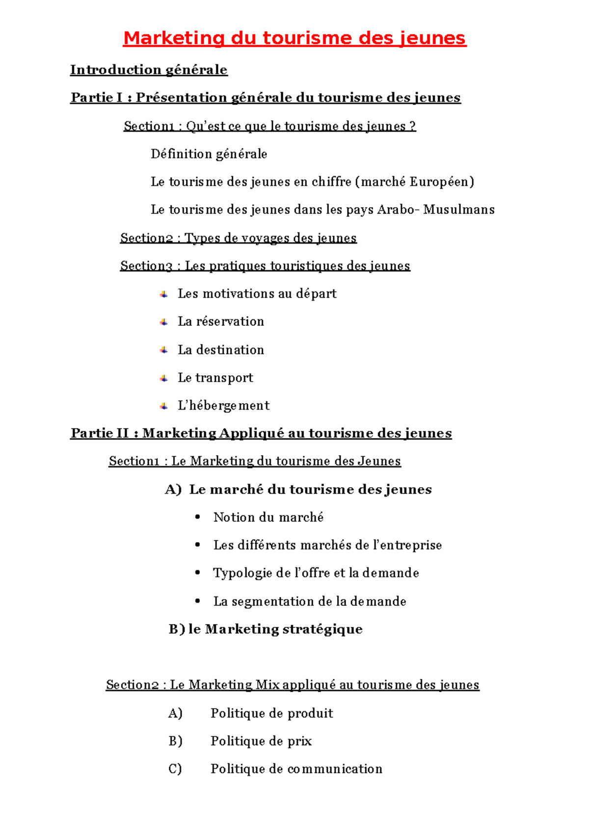 Marketing Tourisme Jeunes - Marketing du tourisme des jeunes ...