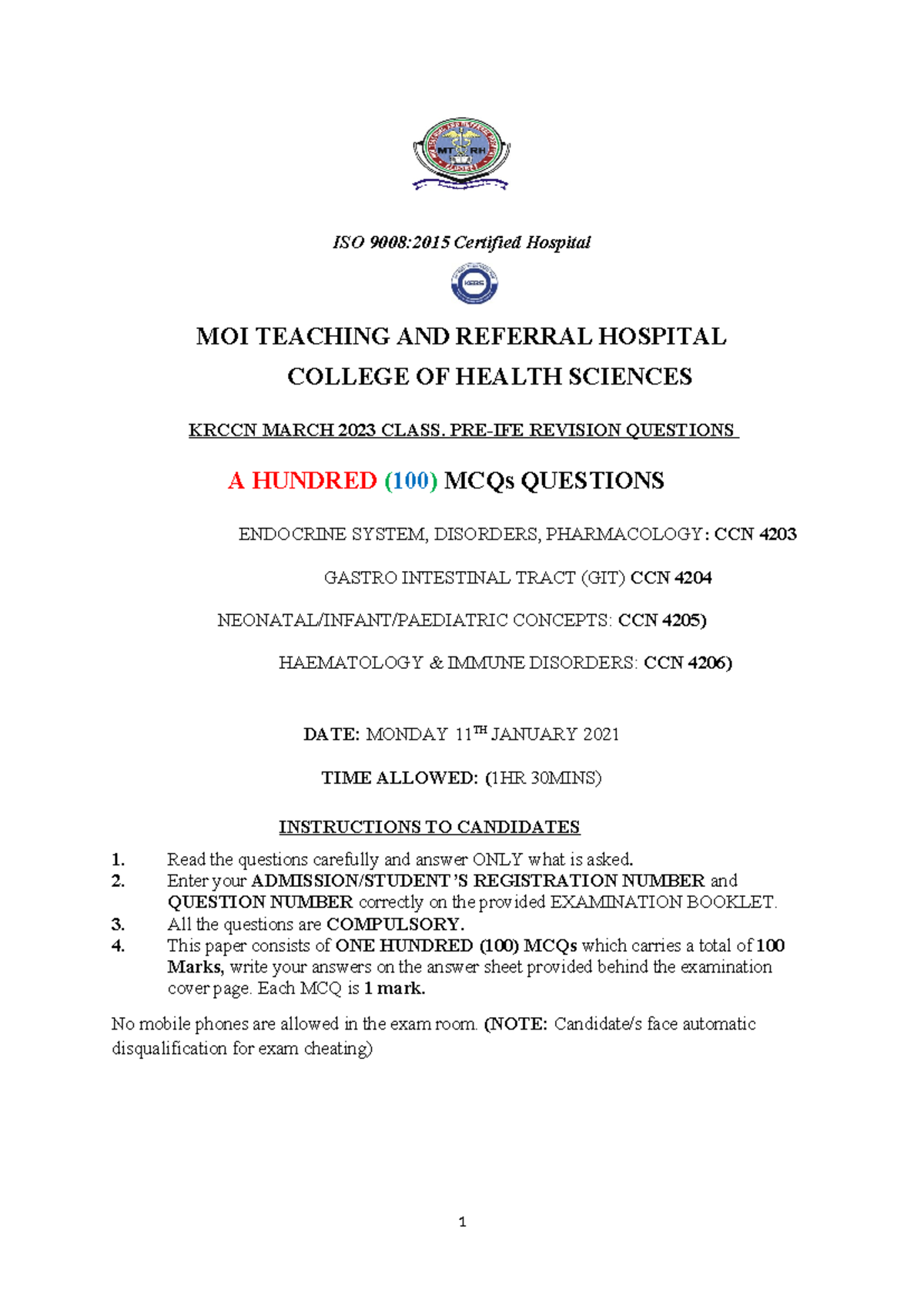 critical care nursing - ISO 9008:2015 Certified Hospital MOI TEACHING ...