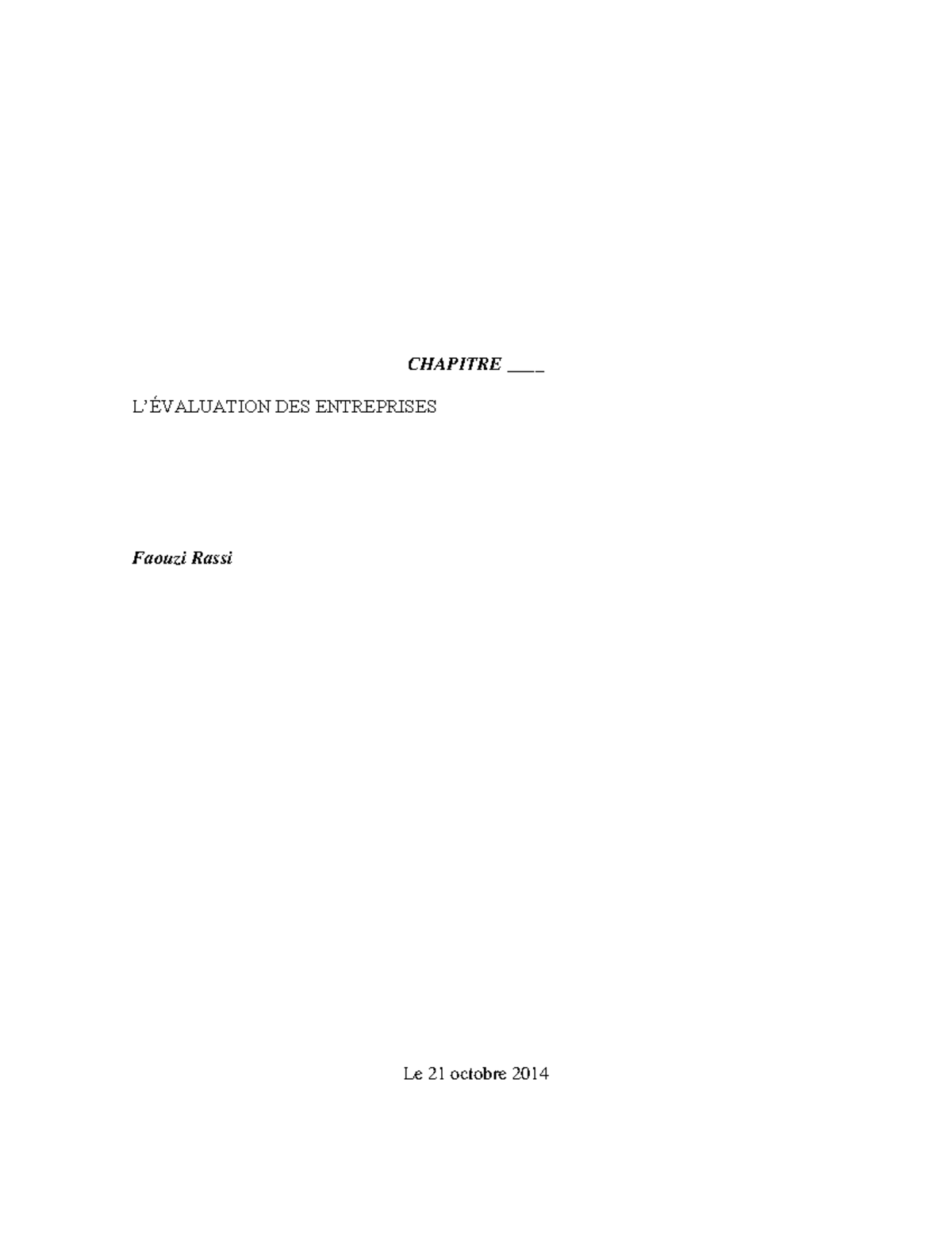Chapitre Evaluation Entreprises Final+problèmes - CHAPITRE DES ...