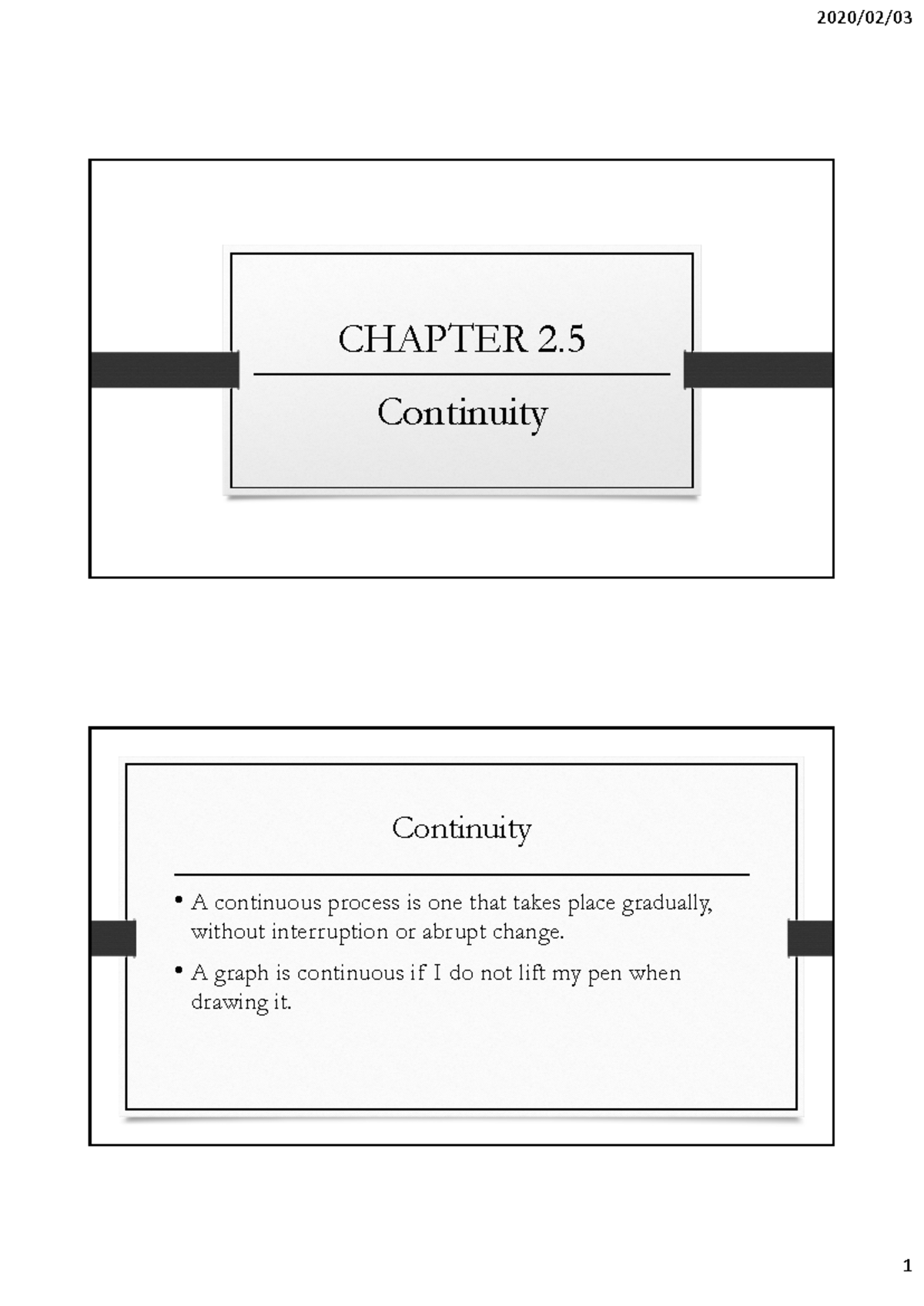 CH 2 - continuity of limits made easy - A continuous process is one ...