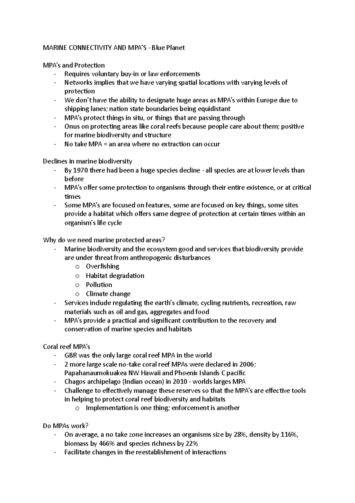 Marine Connectivity and MPA’S - MARINE CONNECTIVITY AND MPA’S - Blue ...