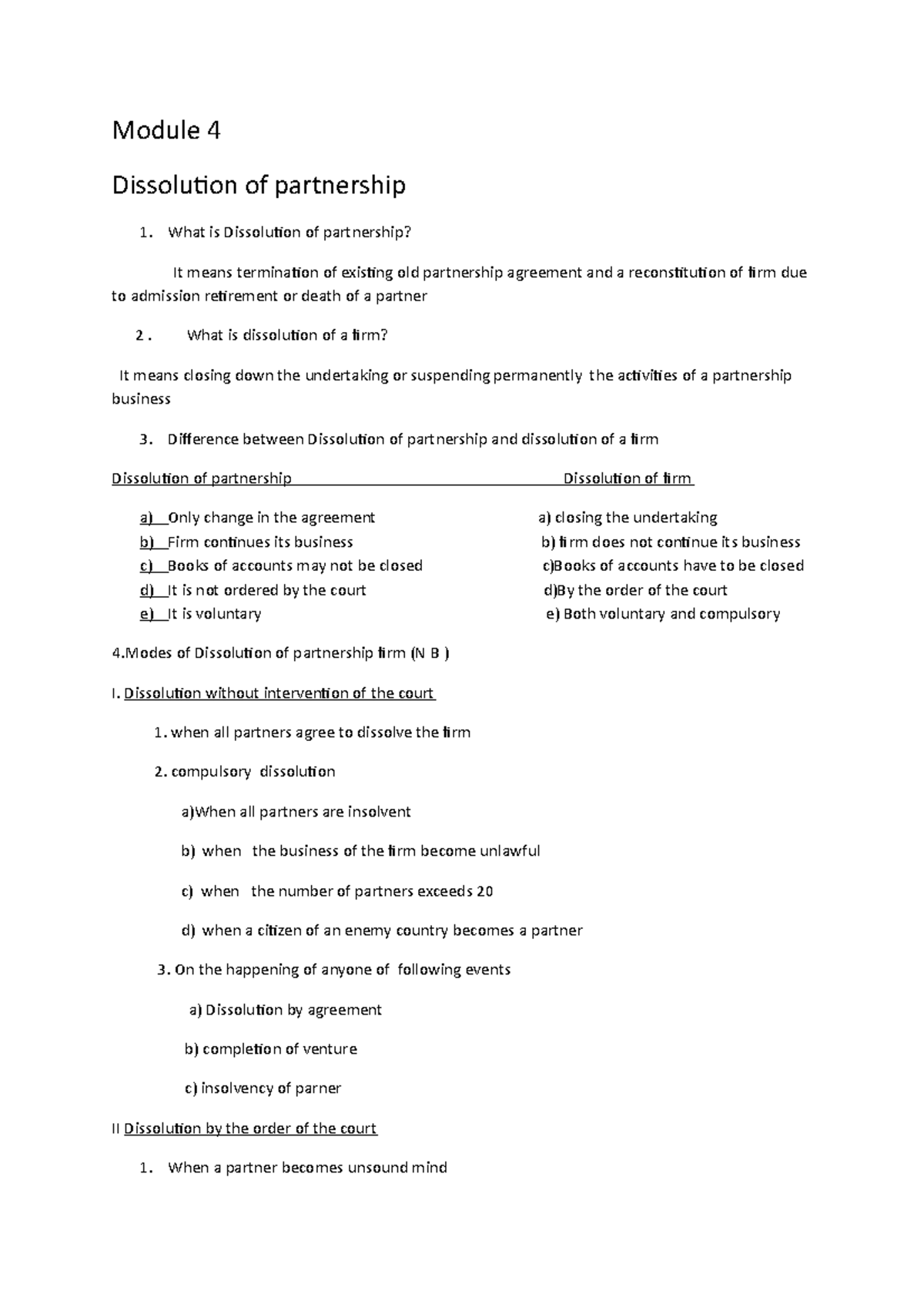 Module 4 financial accounting 2 - Module 4 Dissolution of partnership ...