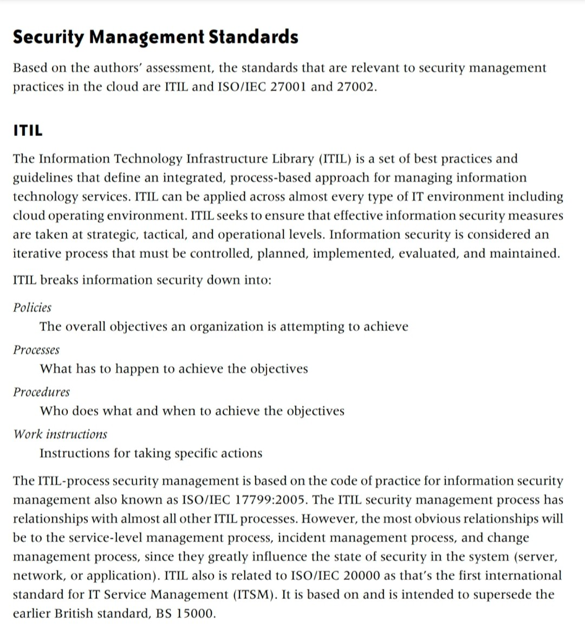Cloud Unit-4 - Security Management Standards Based on the assessment ...