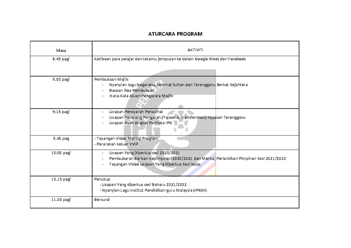 Aturcara Program - mkkf iwji h ih 0sjnuthrioerj kjlnlvnpijh ...