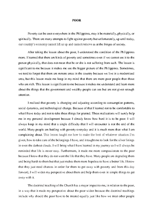Reflection About Poverty (2) - POOR Poverty can be seen everywhere in ...