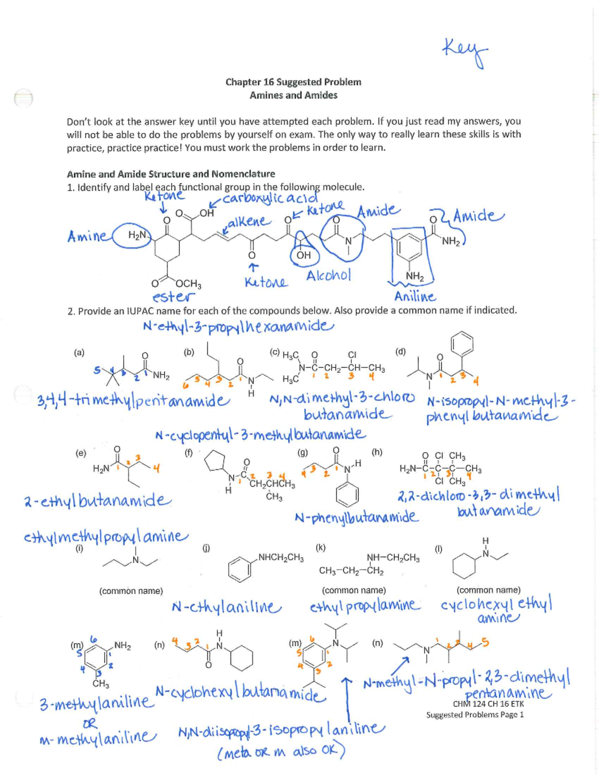 CH 16 Suggested Problems Key - CHM 124 - Studocu