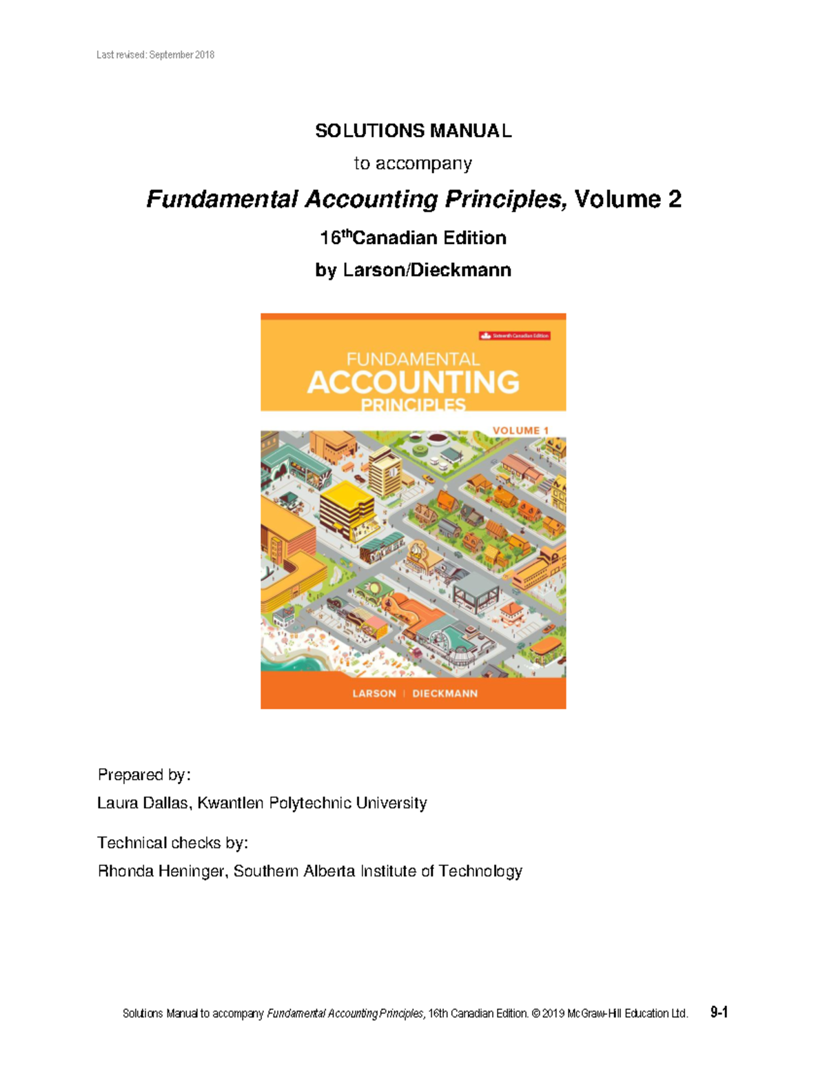 financial accounting - SOLUTIONS MANUAL to accompany Fundamental ...