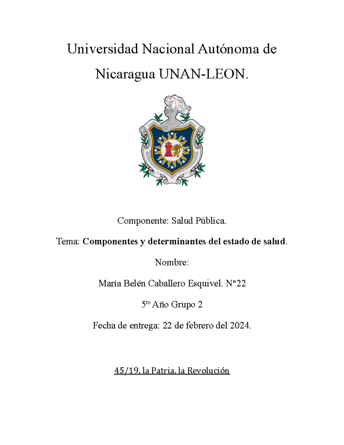 Trabajo 2 Salud Publica - Universidad Nacional Autónoma de Nicaragua ...