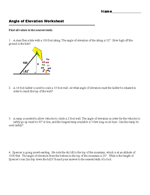 423 58.6 Trig Word Problems Angle of elevation and depression Laura ...